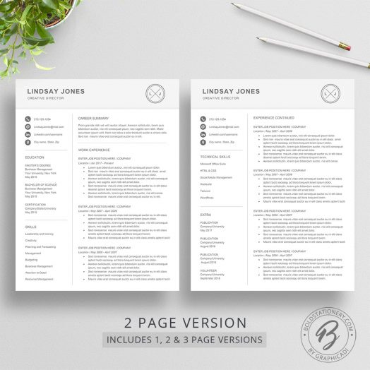 Resume Template Lindsay - Graphicadi