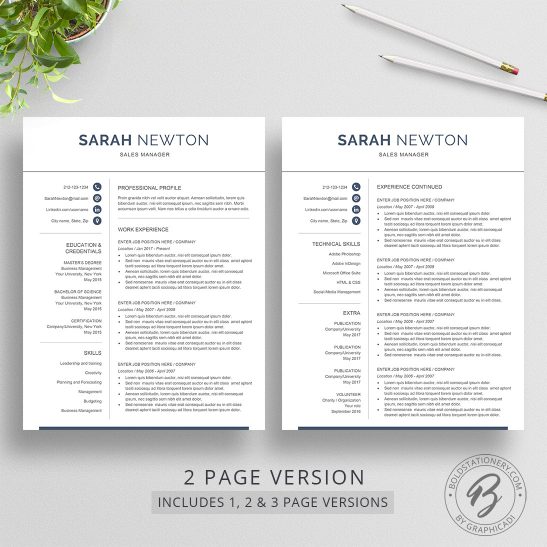 Resume Template Sarah - Graphicadi