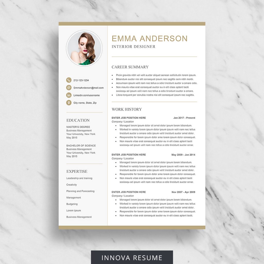 10+ Best Etsy Resume Templates - Graphicadi