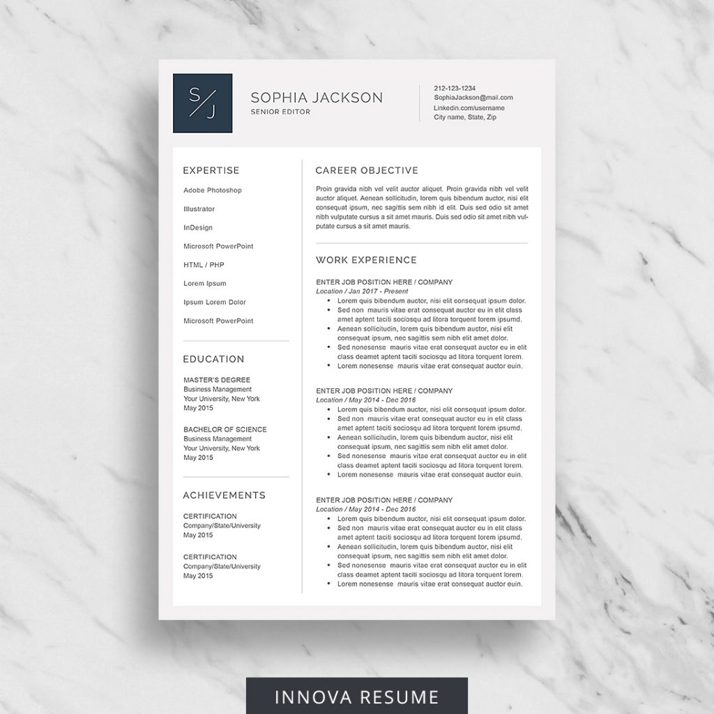 10+ Best Etsy Resume Templates - Graphicadi