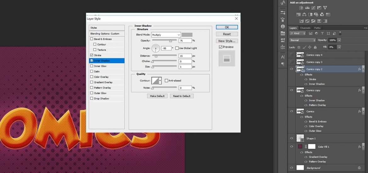 How to Create a Comic Book Text Effect - Photoshop Tutorial