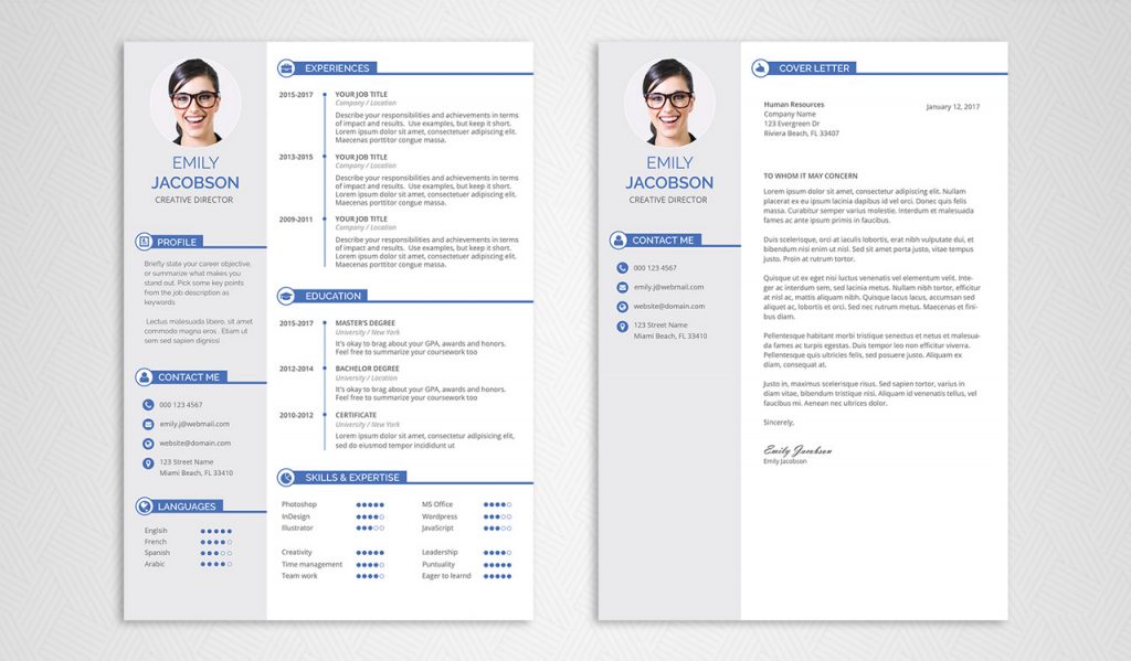 Free CV Template and Cover Letter - Graphicadi