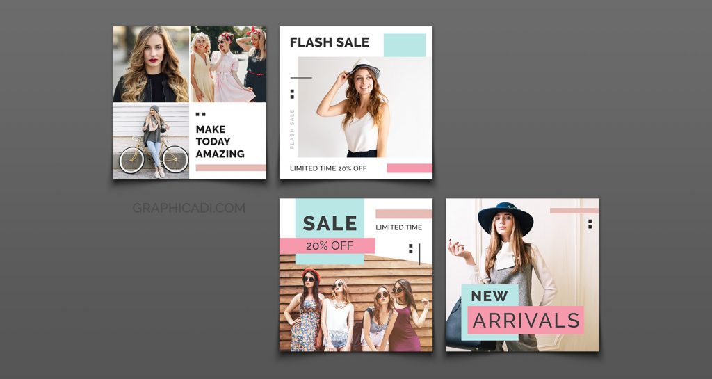Free Instagram Post Templates for Photoshop - Graphicadi